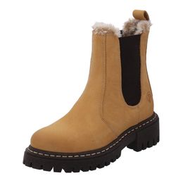 Palado Chelsea Boots 'Asseha' Damen Gr&ouml;&szlig;e 42 karamell / schwarz Winterschuhe