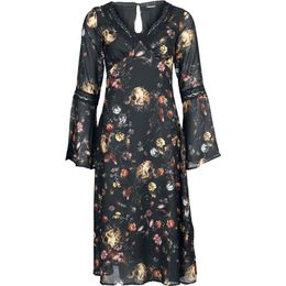 Jawbreaker Garden Of Skull Midi Chiffon Dress Mittellanges Kleid multicolor in 3XL DRA 10066