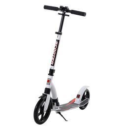 Outsunny HOMCOM Kinderscooter Kickscooter mit Stoßdämpfung Tretroller Weiß 92,5 x 37,5 x 87-101,5 cm