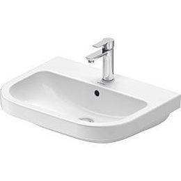 Duravit D-Code Waschtisch 2398600000 Rund, Weiß Hochglanz, 600x460 mm, mit Hahnlochbank und Überlauf