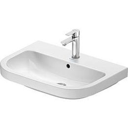 Duravit D-Code Waschtisch 2398650000 Weiß Hochglanz, 650x460mm, mit Überlauf, Hahnlochbank, Hahnloch