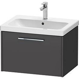 Duravit D-Code Waschtischunterschrank DC4666010490000 Griff Chrom, Graphit Matt, Wandhängend, Auszug 1, 634x400x460 mm