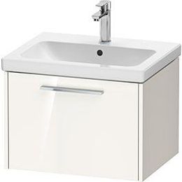 Duravit D-Code Waschtischunterschrank DC4665010220000 Griff Chrom, Weiß Hochglanz, Wandhängend, Auszug 1, 584x400x460 mm