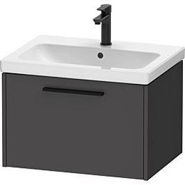 Duravit D-Code Waschtischunterschrank DC46660BD490000 Griff Diamantschwarz, Graphit Matt, Wandhängend, Auszug 1, 634x400x460 mm