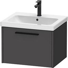 Duravit D-Code Waschtischunterschrank DC46650BD490000 Griff Diamantschwarz, Graphit Matt, Wandhängend, Auszug 1, 584x400x460 mm