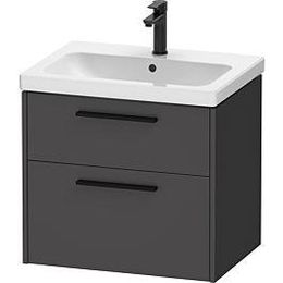 Duravit D-Code Waschtischunterschrank DC46710BD490000 ,Griff Diamantschwarz, Graphit Matt, Wandhängend, Schubkästen 2, 634x555x460 mm