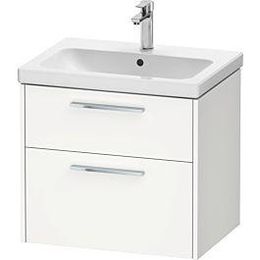 Duravit D-Code Waschtischunterschrank DC4671010180000 ,Griff Chrom, Weiß Matt, Wandhängend, Schubkästen 2, 634x555x460 mm