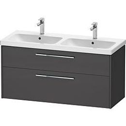 Duravit D-Code Doppel-Waschtischunterschrank DC4674010490000 ,Griff Chrom, Graphit Matt, Wandhängend, Schubkästen 2, 1184x555x460 mm