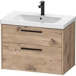 Duravit D-Code Waschtischunterschrank DC46720BD550000 ,Griff Diamantschwarz, Eiche Marmor, Wandhängend, Schubkästen 2, 784x555x460 mm