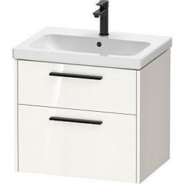 Duravit D-Code Waschtischunterschrank DC46710BD220000 ,Griff Diamantschwarz, Weiß Hochglanz, Wandhängend, Schubkästen 2, 634x555x460 mm