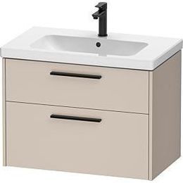 Duravit D-Code Waschtischunterschrank DC46720BD910000 ,Griff Diamantschwarz, Taupe Matt, Wandhängend, Schubkästen 2, 784x555x460 mm