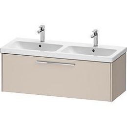 Duravit D-Code Doppel-Waschtischunterschrank DC4669010910000 Griff Chrom, Taupe Matt, Wandhängend, Auszug 1, 1184x400x460 mm