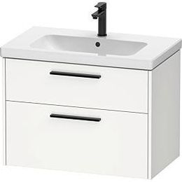 Duravit D-Code Waschtischunterschrank DC46720BD180000 ,Griff Diamantschwarz, Weiß Matt, Wandhängend, Schubkästen 2, 784x555x460 mm