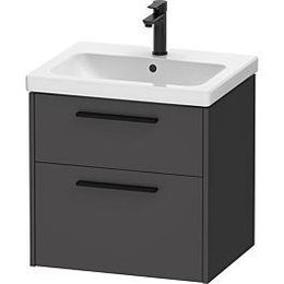 Duravit D-Code Waschtischunterschrank DC46700BD490000 ,Griff Diamantschwarz, Graphit Matt, Wandhängend, Schubkästen 2, 584x555x460 mm