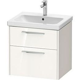 Duravit D-Code Waschtischunterschrank DC4670010220000 ,Griff Chrom, Weiß Hochglanz, Wandhängend, Schubkästen 2, 584x555x460 mm