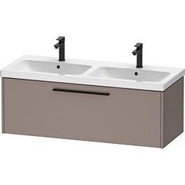 Duravit D-Code Doppel-Waschtischunterschrank DC46690BD430000 ,Griff Diamantschwarz, Basalt Matt, Wandhängend, Auszug 1, 1184x400x460 mm