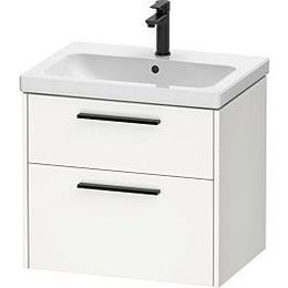 Duravit D-Code Waschtischunterschrank DC46710BD180000 ,Griff Diamantschwarz, Weiß Matt, Wandhängend, Schubkästen 2, 634x555x460 mm