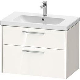 Duravit D-Code Waschtischunterschrank DC4672010220000 ,Griff Chrom, Weiß Hochglanz, Wandhängend, Schubkästen 2, 784x555x460 mm