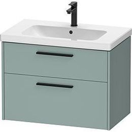 Duravit D-Code Waschtischunterschrank DC46720BDHG0000 ,Griff Diamantschwarz, Fjordgrün Matt, Wandhängend, Schubkästen 2, 784x555x460 mm