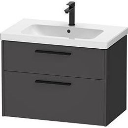 Duravit D-Code Waschtischunterschrank DC46720BD490000 ,Griff Diamantschwarz, Graphit Matt, Wandhängend, Schubkästen 2, 784x555x460 mm