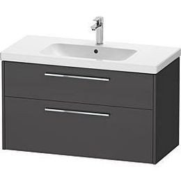 Duravit D-Code Waschtischunterschrank DC4673010490000 ,Griff Chrom, Graphit Matt, Wandhängend, Schubkästen 2, 984x555x460 mm