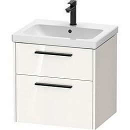 Duravit D-Code Waschtischunterschrank DC46700BD220000 ,Griff Diamantschwarz, Weiß Hochglanz, Wandhängend, Schubkästen 2, 584x555x460 mm