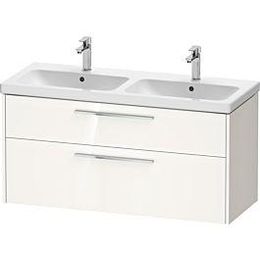 Duravit D-Code Doppel-Waschtischunterschrank DC4674010220000 ,Griff Chrom, Weiß Hochglanz, Wandhängend, Schubkästen 2, 1184x555x460 mm