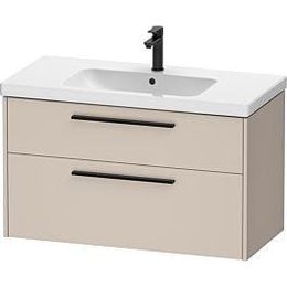 Duravit D-Code Waschtischunterschrank DC46730BD910000 ,Griff Diamantschwarz, Taupe Matt, Wandhängend, Schubkästen 2, 984x555x460 mm