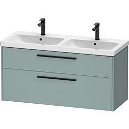 Duravit D-Code Doppel-Waschtischunterschrank DC46740BDHG0000 ,Griff Diamantschwarz, Fjordgrün Matt, Wandhängend, Schubkästen 2, 1184x555x460 mm