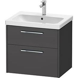 Duravit D-Code Waschtischunterschrank DC4671010490000 ,Griff Chrom, Graphit Matt, Wandhängend, Schubkästen 2, 634x555x460 mm