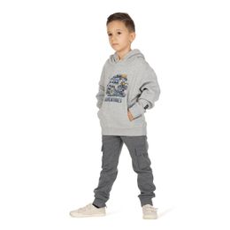SALT & PEPPER SALT AND PEPPER Jungen Kapuzensweatshirt "Adventures", grau, Gr. 116, bedruckt, 70% Baumwolle, 30% Polyester, Sweatshirts, mit kuscheliger Innenseite