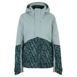 Ziener Damen Skijacke "TEDA", blau, Gr. 34, Obermaterial alle Farben außer frozen blue stru, jungle print: 100% Polyester recycled, Obermaterial