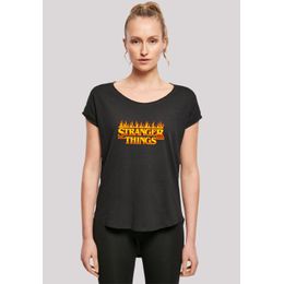 F4NT4STIC Damen T-Shirt "Stranger Things Fire Logo Women Netflix TV Series", schwarz, Gr. XS, Obermaterial: 100% Baumwolle, Shirts, Premium Qualit&auml;t