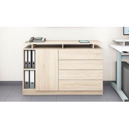 borchardt Möbel Sideboard BORCHARDT MÖBEL, B:135cm H:87cm T:35cm, braun, Spanplatte, Wohnzimmer, Sideboards, "Vaasa", moderne grifflose Optik, Push-to-Open-Funktion
