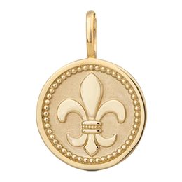 OROLINO Damen Kettenanh&auml;nger "Gold 375 mit Lilien-Motiv", one-size, Gold, 0,9 g, gelb, Gold, Schmuckanh&auml;nger