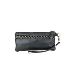 Damen Clutch "Dubai", Collezione Alessandro, schwarz, Leder, Taschen, aus Leder mit goldenen Metallen