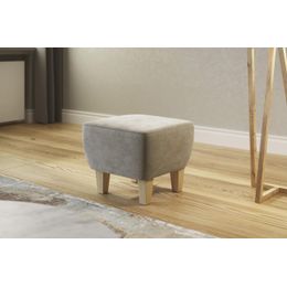 Polsterhocker Home Affaire, B:56cm H:46cm T:56cm, beige, 95% Polyester, 10% Polyamid, Hocker, "Viva", mit Buchefüßen