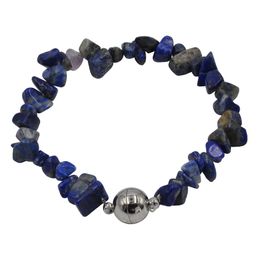 Steuer Damen Armband "Splitter- Lapislazuli blau", 19cm, Metall, blau, Metall, Armbänder