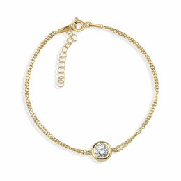 dKeniz Damen Armband "925/- Sterling Silber vergoldet Solit&auml;r", 17cm + 3cm, Silber 925 (Sterlingsilber), gold, Silber 925 (Sterlingsilber), Armb&auml;nder