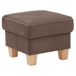 Hocker Home Affaire, B:60cm H:47cm T:60cm, braun, Luxus-Microfaser ALTARA NUBUCK (100% Polyester);Struktur (100% Polyester);Luxus-Microfaser