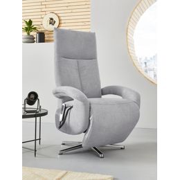 Sit & More TV-Sessel SIT & MORE, B:74cm H:112cm T:82cm, silber, 90%Polyester, 10%Polyamid, Sessel, "Tycoon mit Kopfteilverstellung und 360 Drehfunktion",