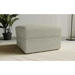 Polsterhocker Home Affaire, B:70cm H:46cm T:70cm, beige, 62% Polypropylene, 38% Polyester, Hocker, "Lavars Schlafsofa", mit Bonellfedern, mit