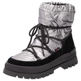 Damen Winterboots, Rieker EVOLUTION, Gr. 36, grau, Textil, Veloursleder, Schuhe, Schneeboots, Schnürstiefelette mit wasserabweisender TEX-Membran