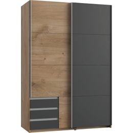 Schwebet&uuml;renschrank wimex, B:135cm H:198cm T:64cm, grau, Schr&auml;nke, "Emden", Mit Au&szlig;enschubk&auml;sten