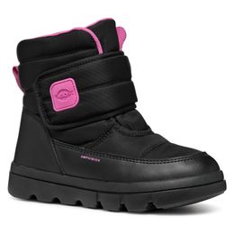 Geox Mädchen Winterboots "J WILLABOOM GIRL B A", Gr. 28, pink, Lederimitat, Textil, Schuhe, Klettstiefel, Babystiefel Snowboots mit Plateausohle