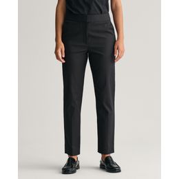 Gant Damen Stoffhose "SLIM SLACK", schwarz, Gr. 42, Web, Obermaterial: 59% Baumwolle, 38% Polyamid, 3% Elasthan, Hosen, mit Bügelfalten an Vorder-