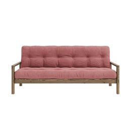 Schlafsofa Karup Design, B:205cm H:79cm T:95cm, rosa, Matratzenmaterialzusammensetzung: Futonmatratze mit Knopfheftung, Höhe 14 cm, aus recyceleten