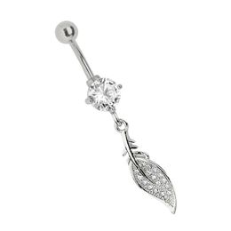 Adelia&acute;s ADELIA ́S Damen Bauchnabelpiercing "Piercing Bauchnabelpiercing", onesize, silber, Chirurgiestahl, Piercings, Mit 6 mm gefasstem Stein