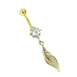 Adelia&acute;s ADELIA ́S Damen Bauchnabelpiercing "Piercing Bauchnabelpiercing", onesize, gold, Chirurgiestahl, Piercings, Mit 6 mm gefasstem Stein