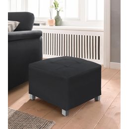 Sit & More Hocker SIT & MORE, B:58cm H:43cm T:58cm, schwarz, Luxus-Microfaser (90% Polyester, 10% Polyamid);Kunstleder SOFTLUX;Luxus-Microfaser ALTARA NUBUCK